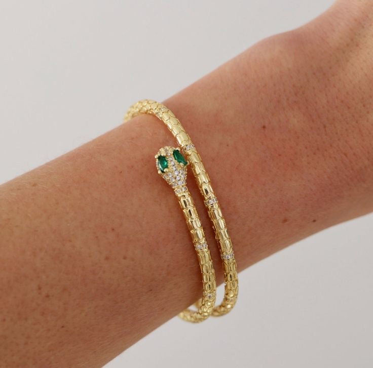 Diamond Snake Bangle – APHRODITE